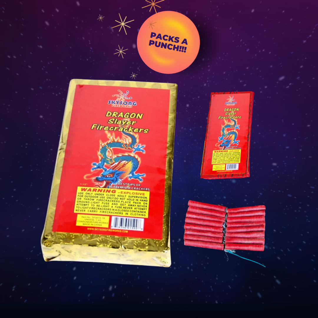 Dragon Slayer Firecrackers, 40 strips, 16 crackers - Firecracker