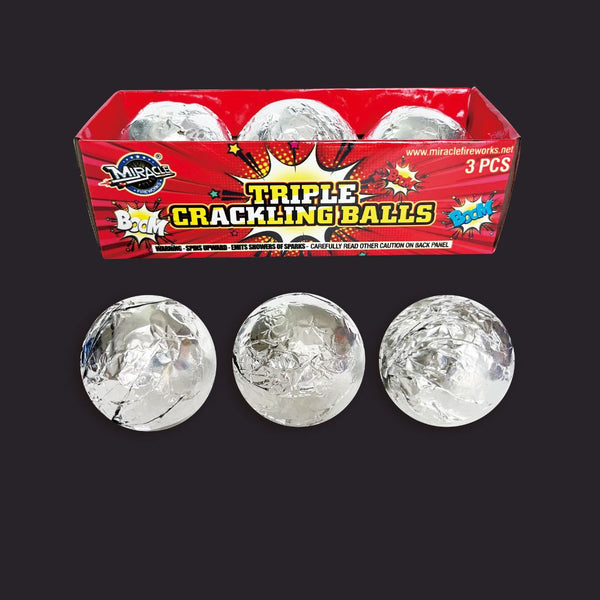 Triple Crackling Balls, 3pc - Firecracker